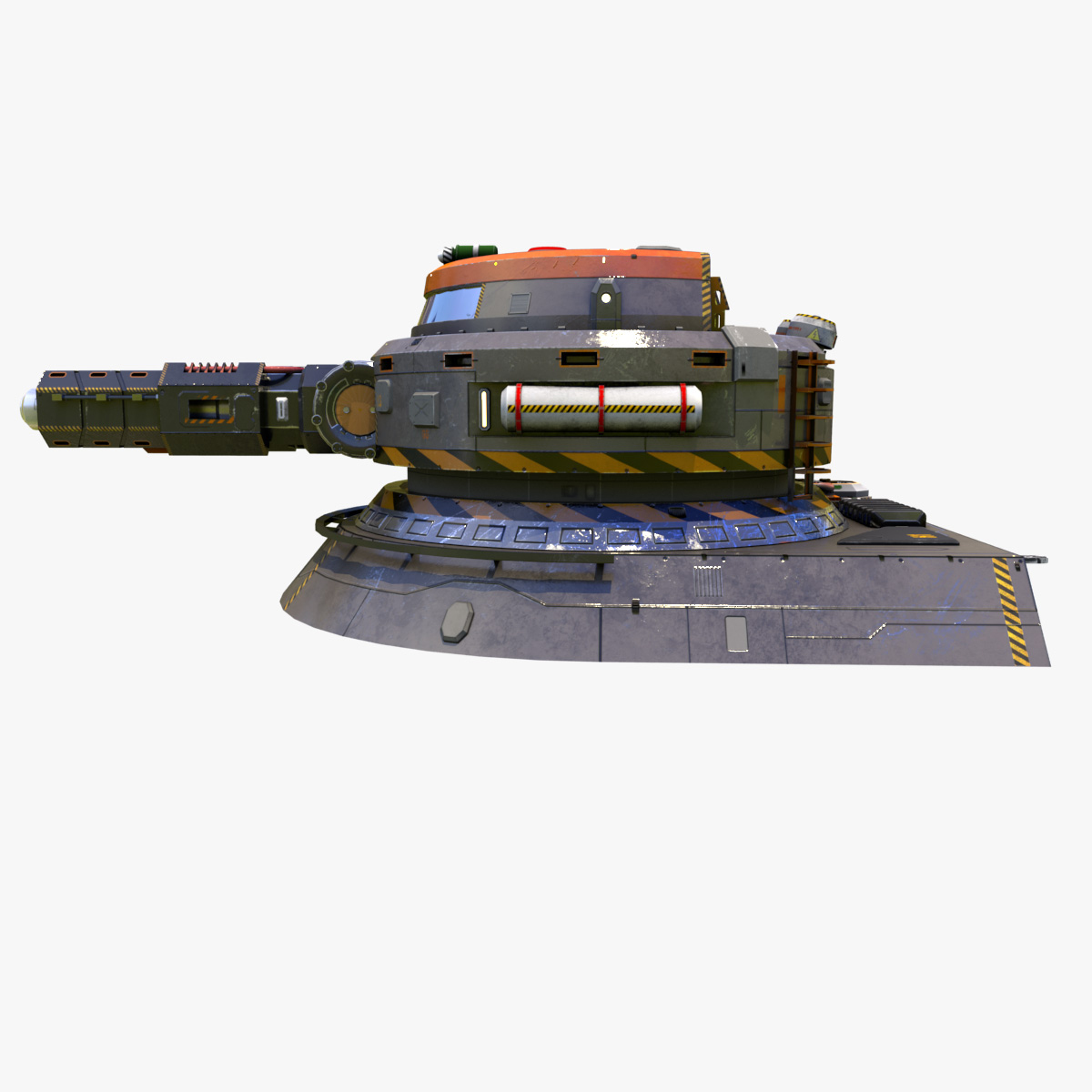 low-poly heavy plasma turret 3d model