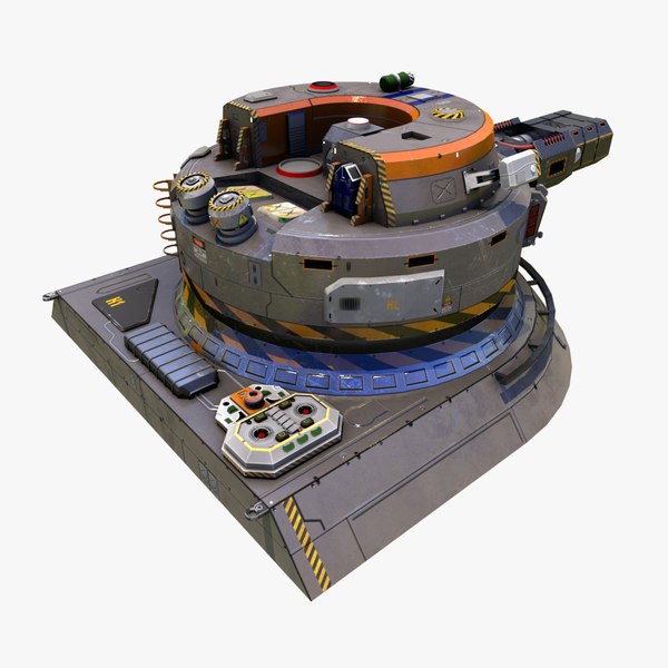 low-poly heavy plasma turret 3d model