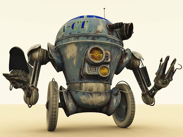 work robot distressed 3d 3ds