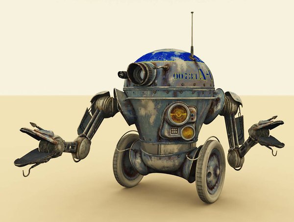 work robot distressed 3d 3ds