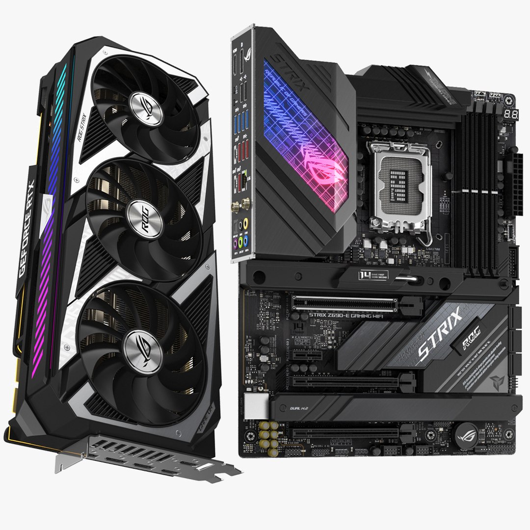 Detailed Motherboard With Graphics Card model - TurboSquid 2145165