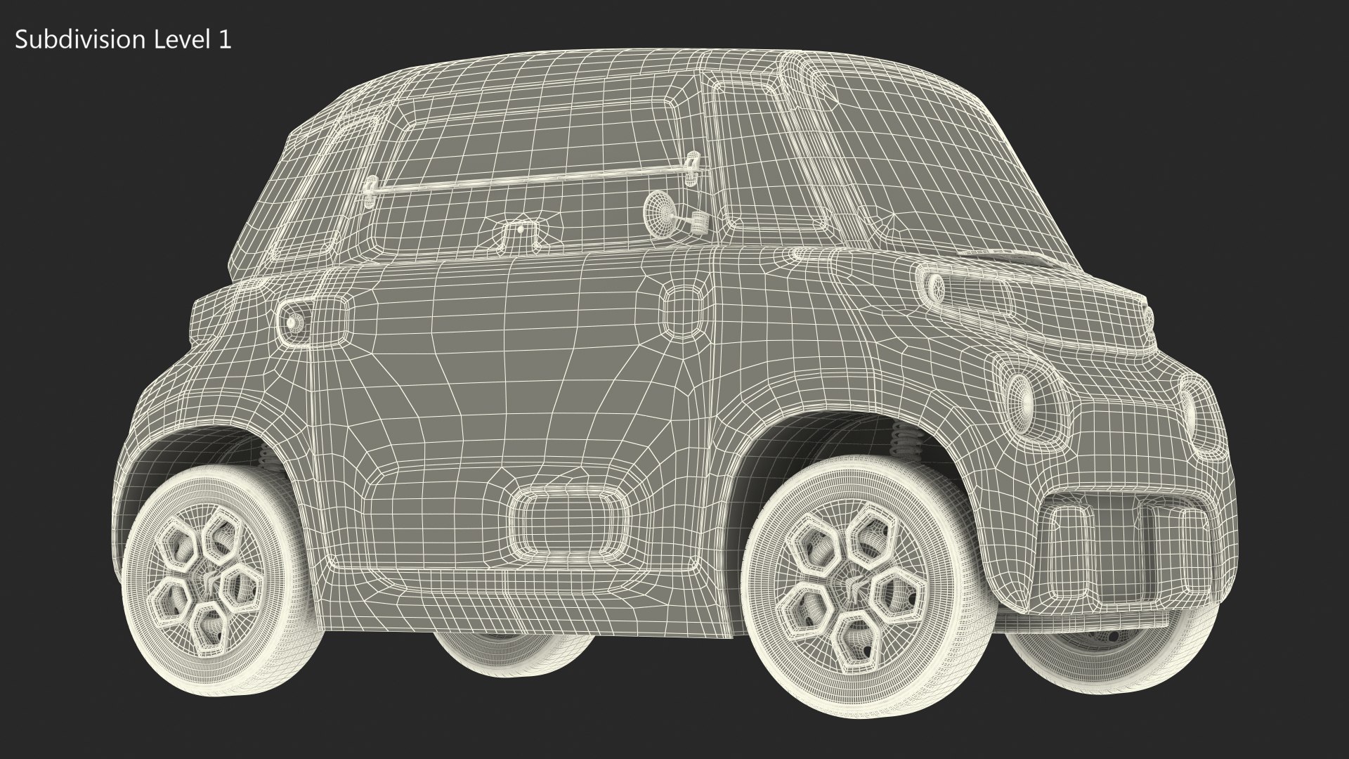 3D Little Electric Car Simple Interior Rigged Model - TurboSquid 2094466