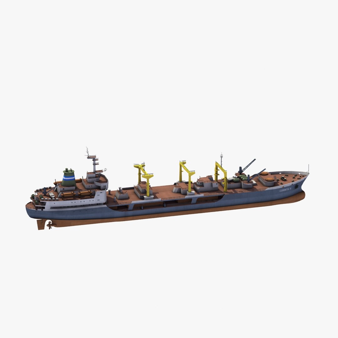 3d bulk cargo ship model