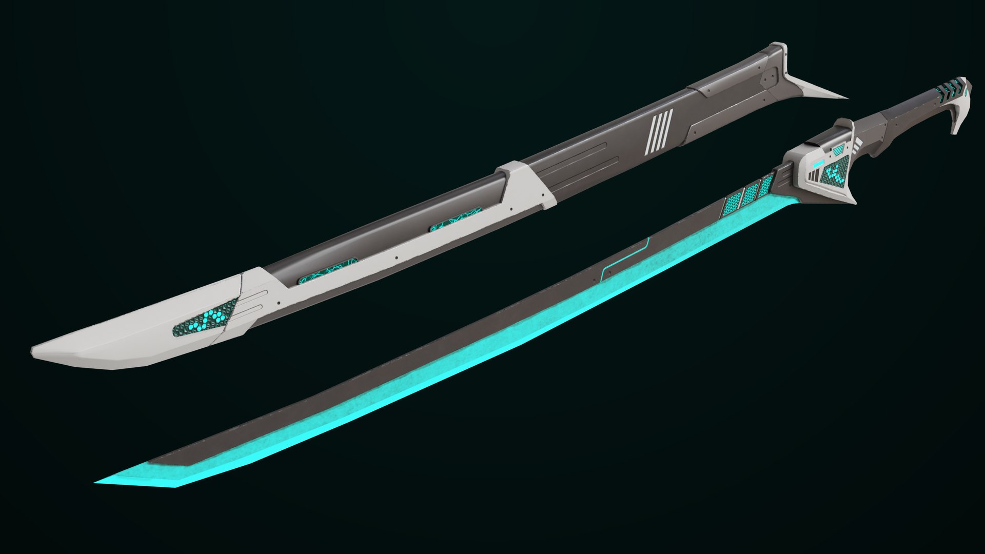 5 Sci-Fi Katana Sword Collection 01 All PBR Unity UE Textures Model - TurboSquid 2150355