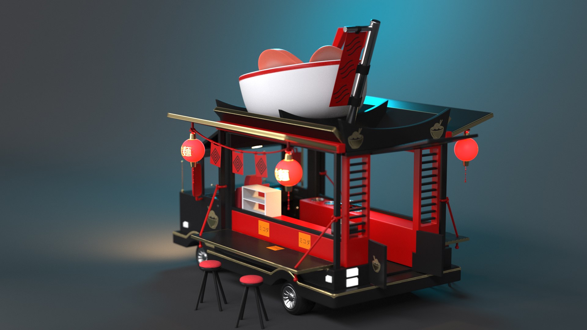 Ramen Truck Model - TurboSquid 2099816