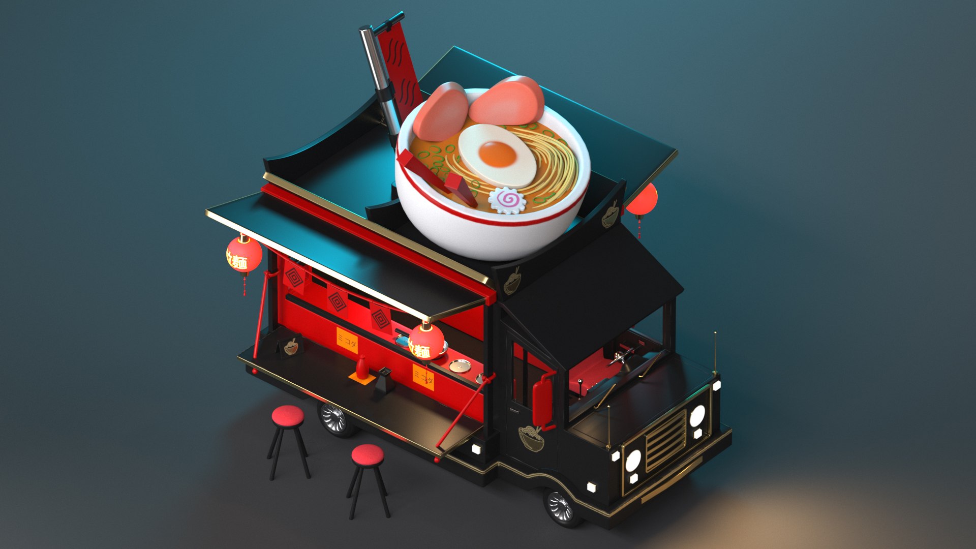Ramen Truck Model - TurboSquid 2099816