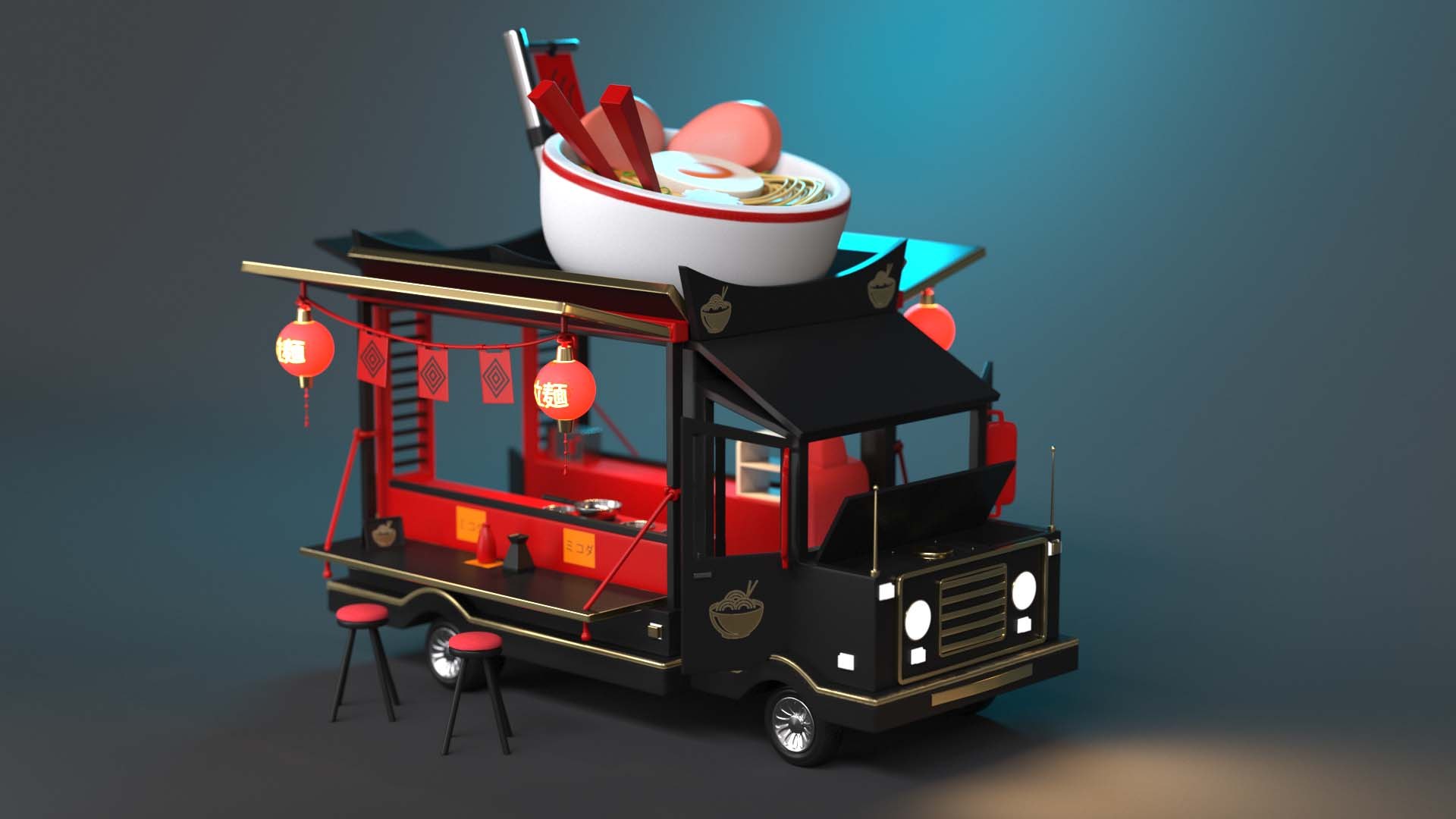 Ramen Truck Model - TurboSquid 2099816