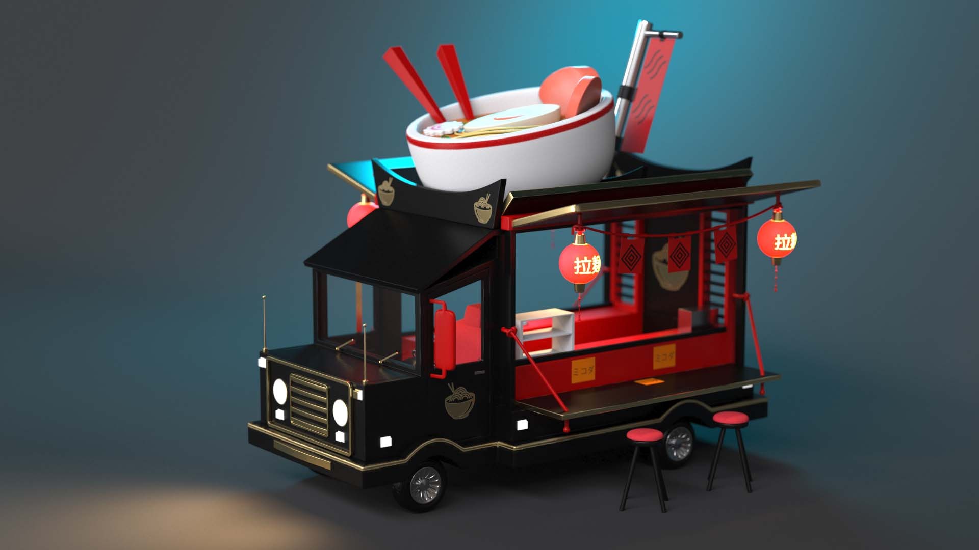 Ramen Truck Model - TurboSquid 2099816