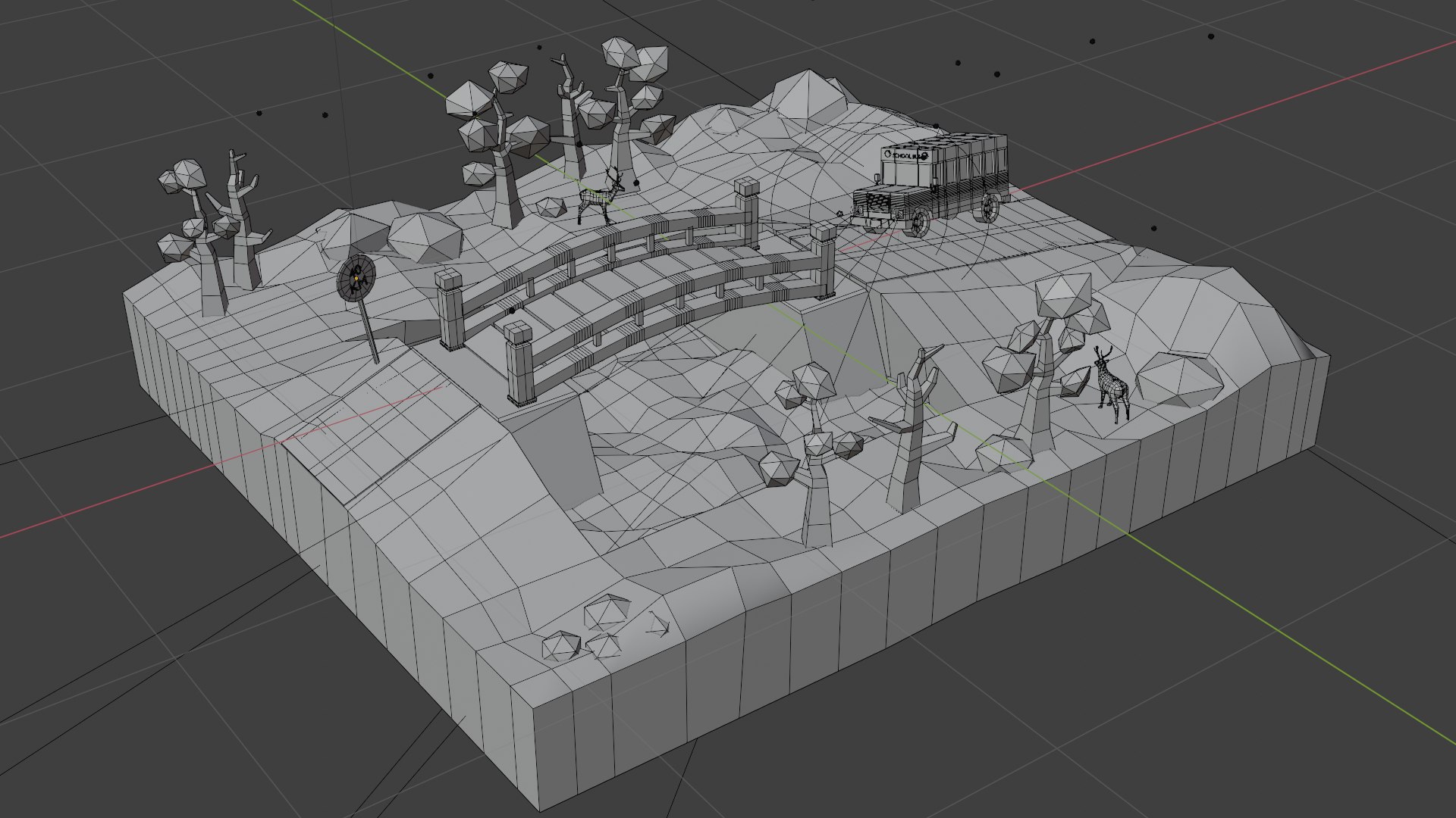 3D Diorama Bus Model - TurboSquid 1721933