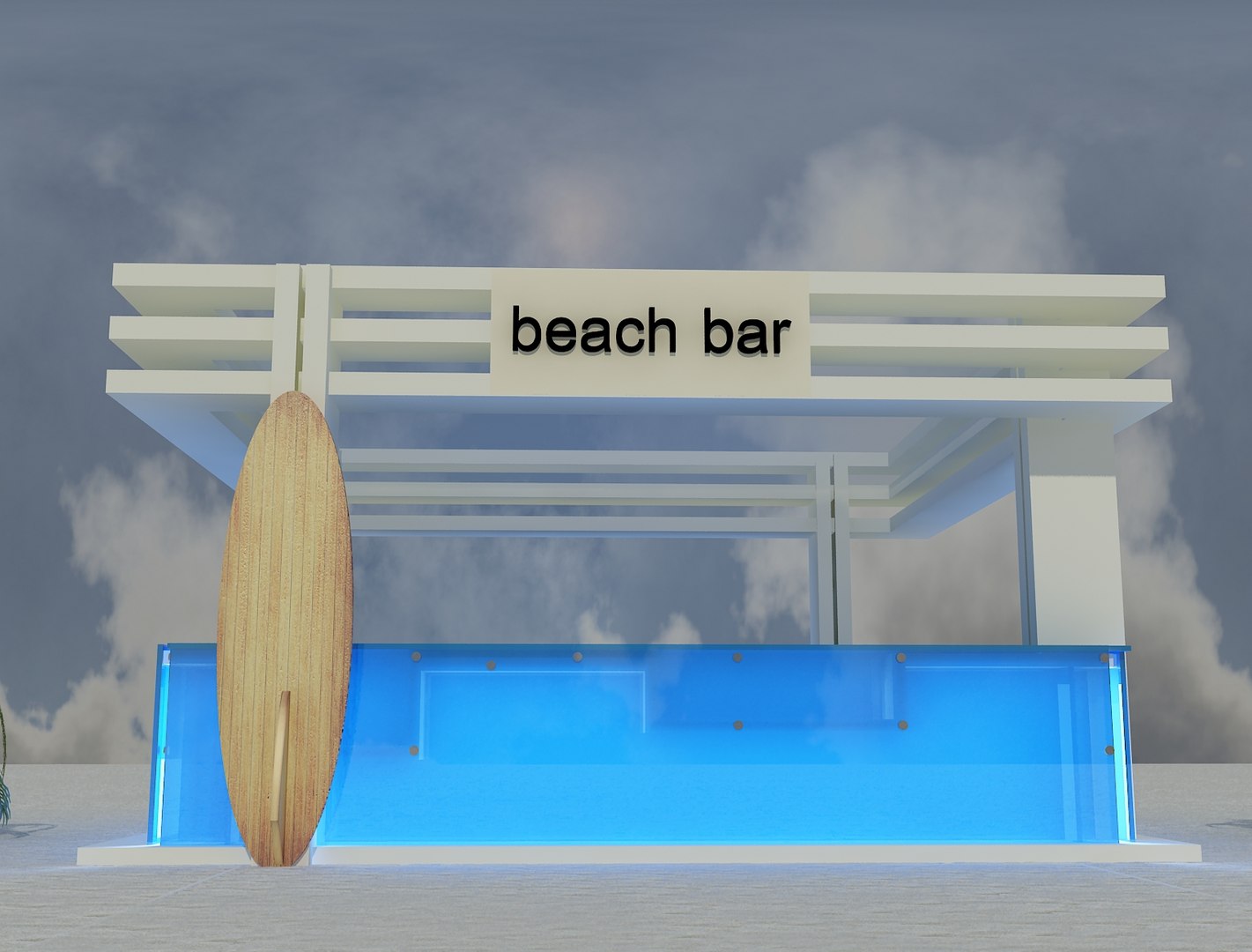 Beach bar area 3D model - TurboSquid 1532857