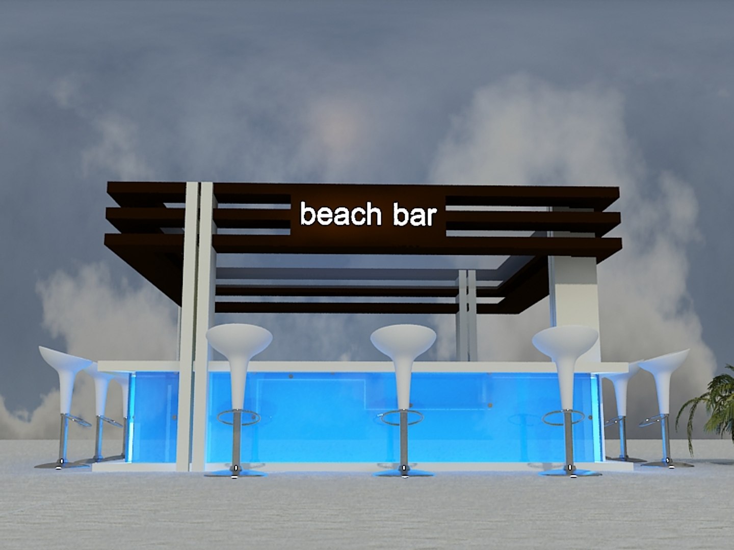 Beach bar area 3D model - TurboSquid 1532857