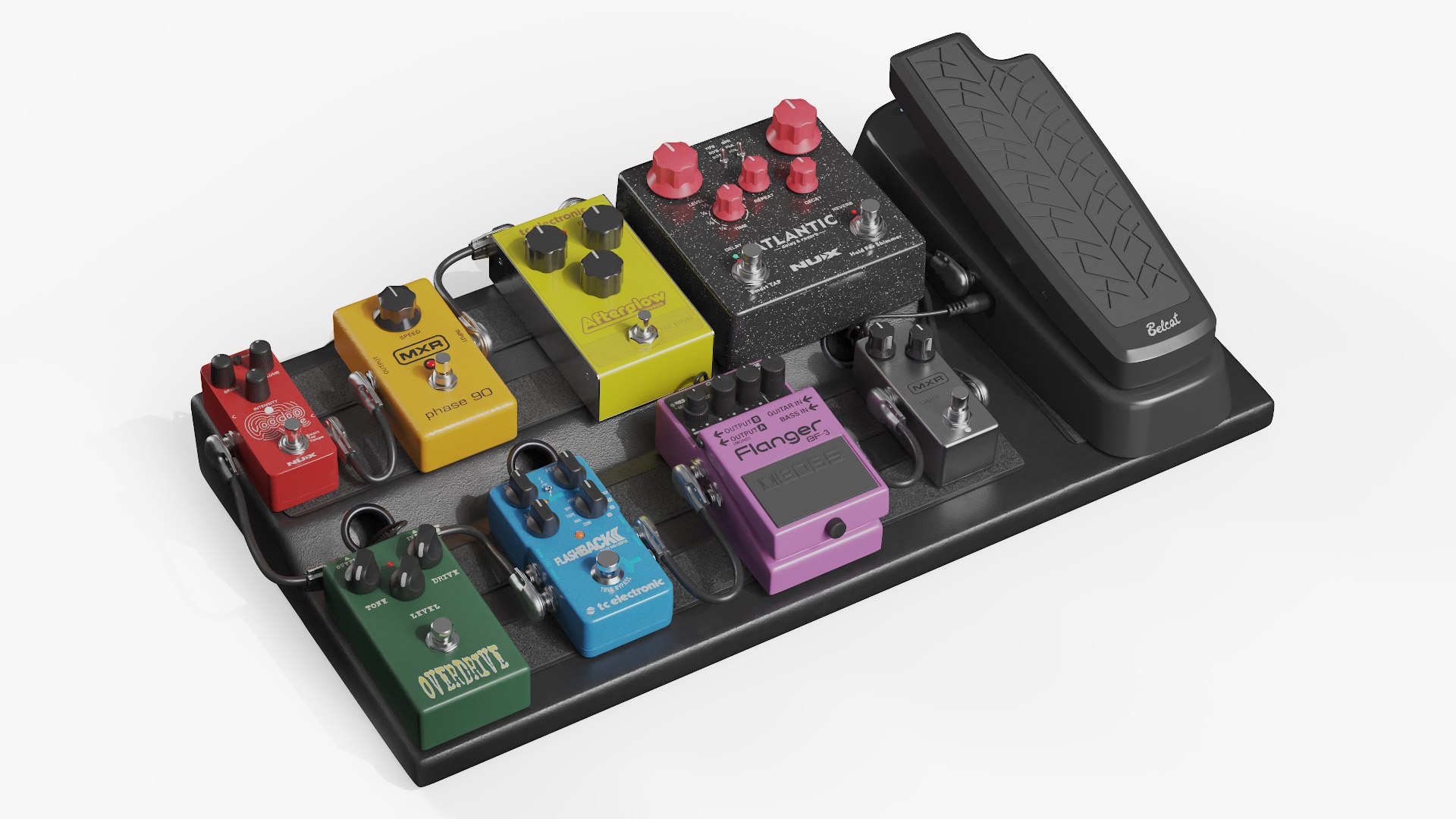 3D Branded Guitar Effects Pedal Board - TurboSquid 2393332