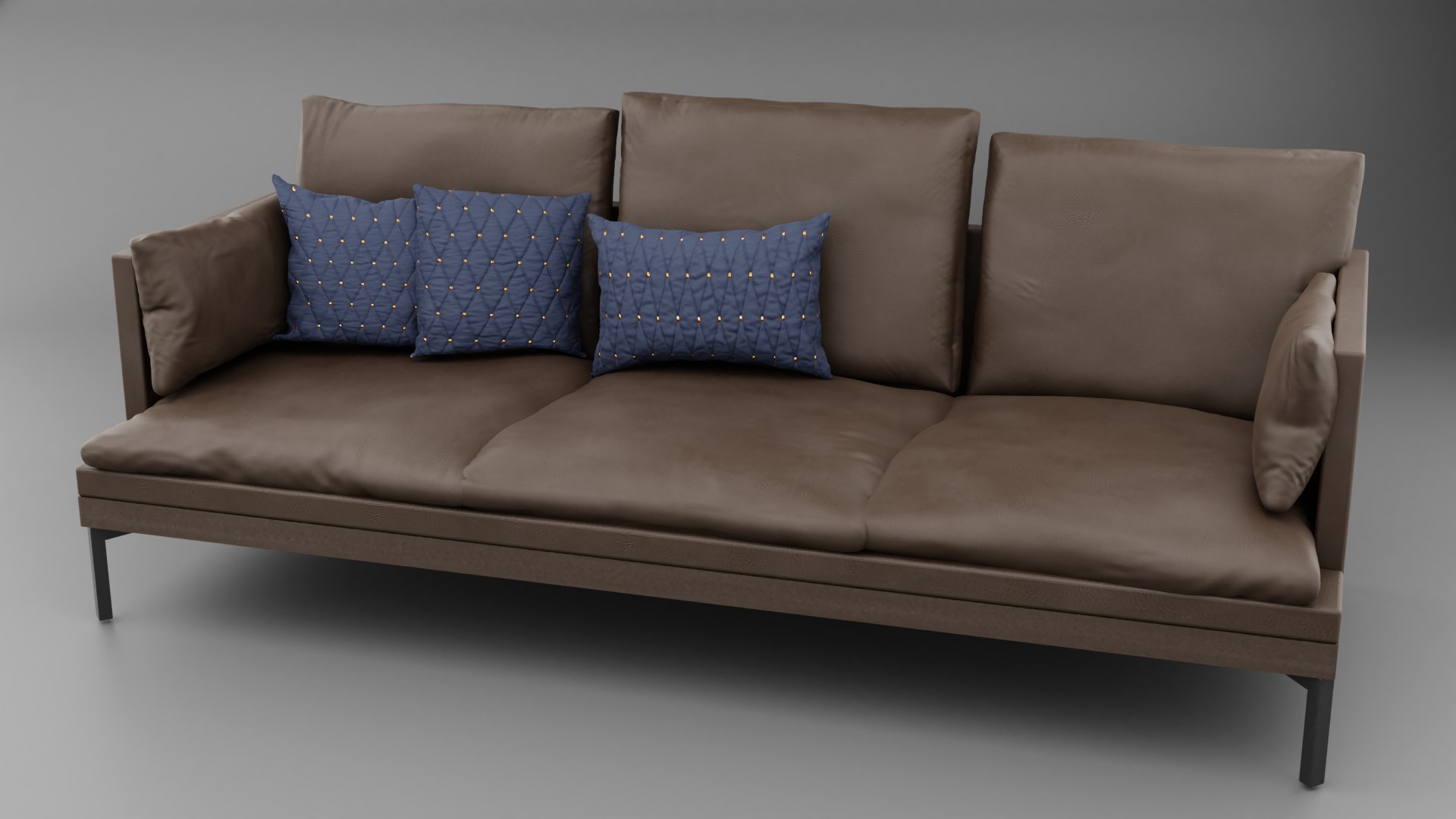 Realistic Leather Couch Collection 4 Colours With Pillows 3D Model ...