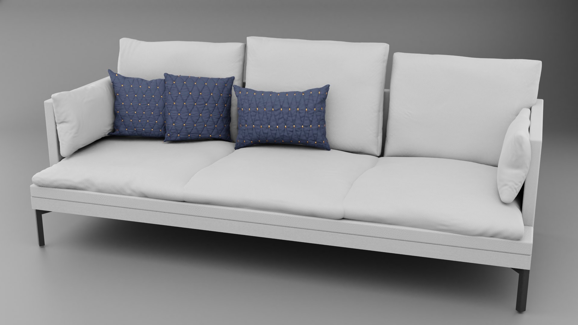 Realistic Leather Couch Collection 4 Colours With Pillows 3D Model ...