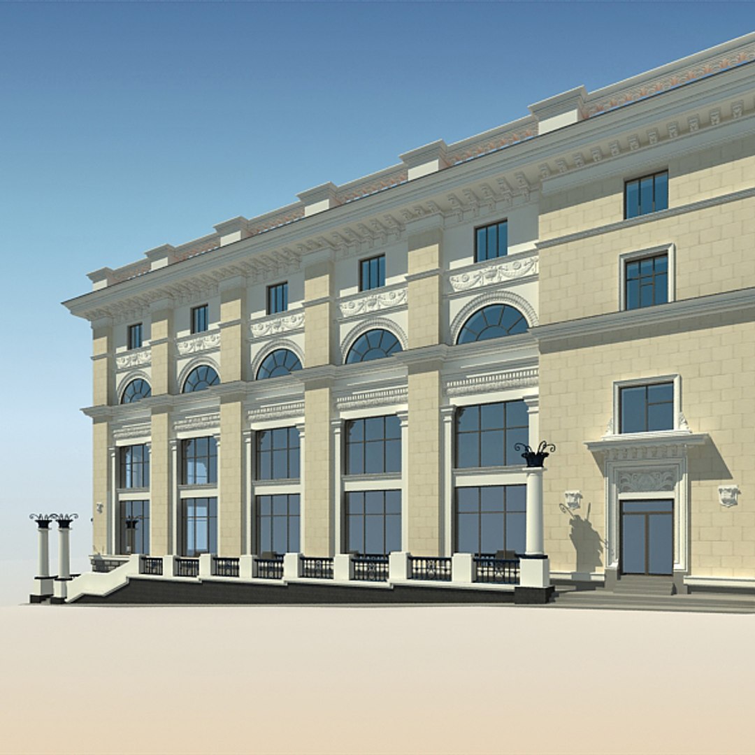 3d Building Classical Style Model