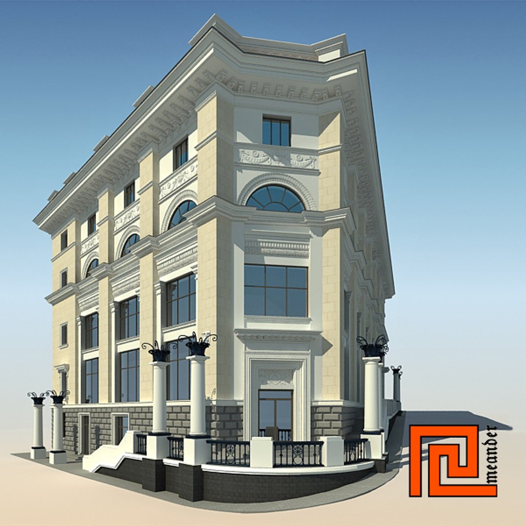 3d Building Classical Style Model