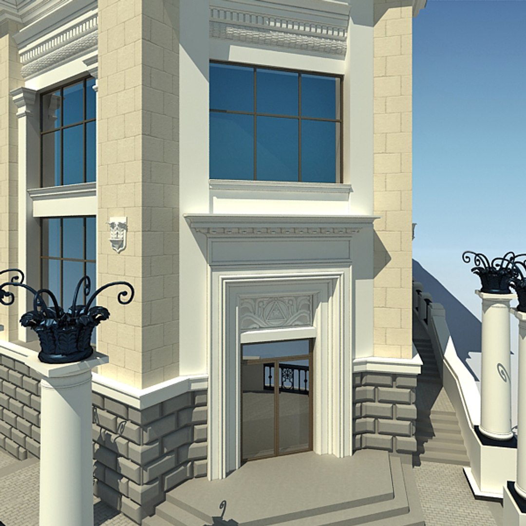 3d Building Classical Style Model