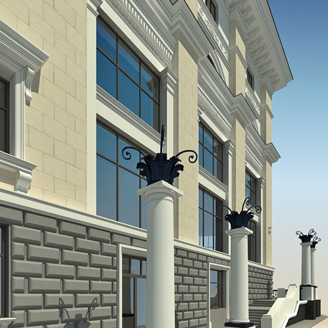 3d Building Classical Style Model