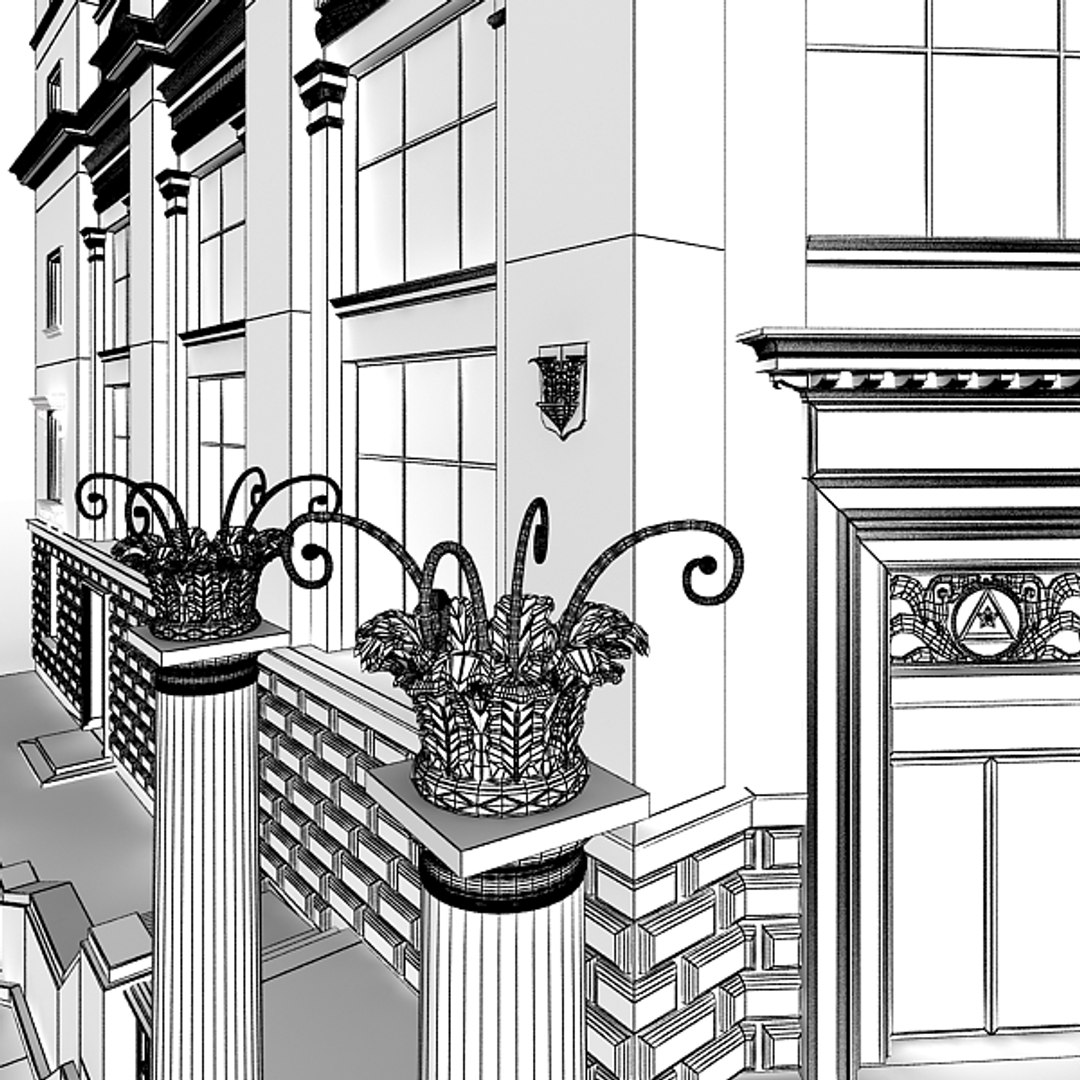 3d Building Classical Style Model
