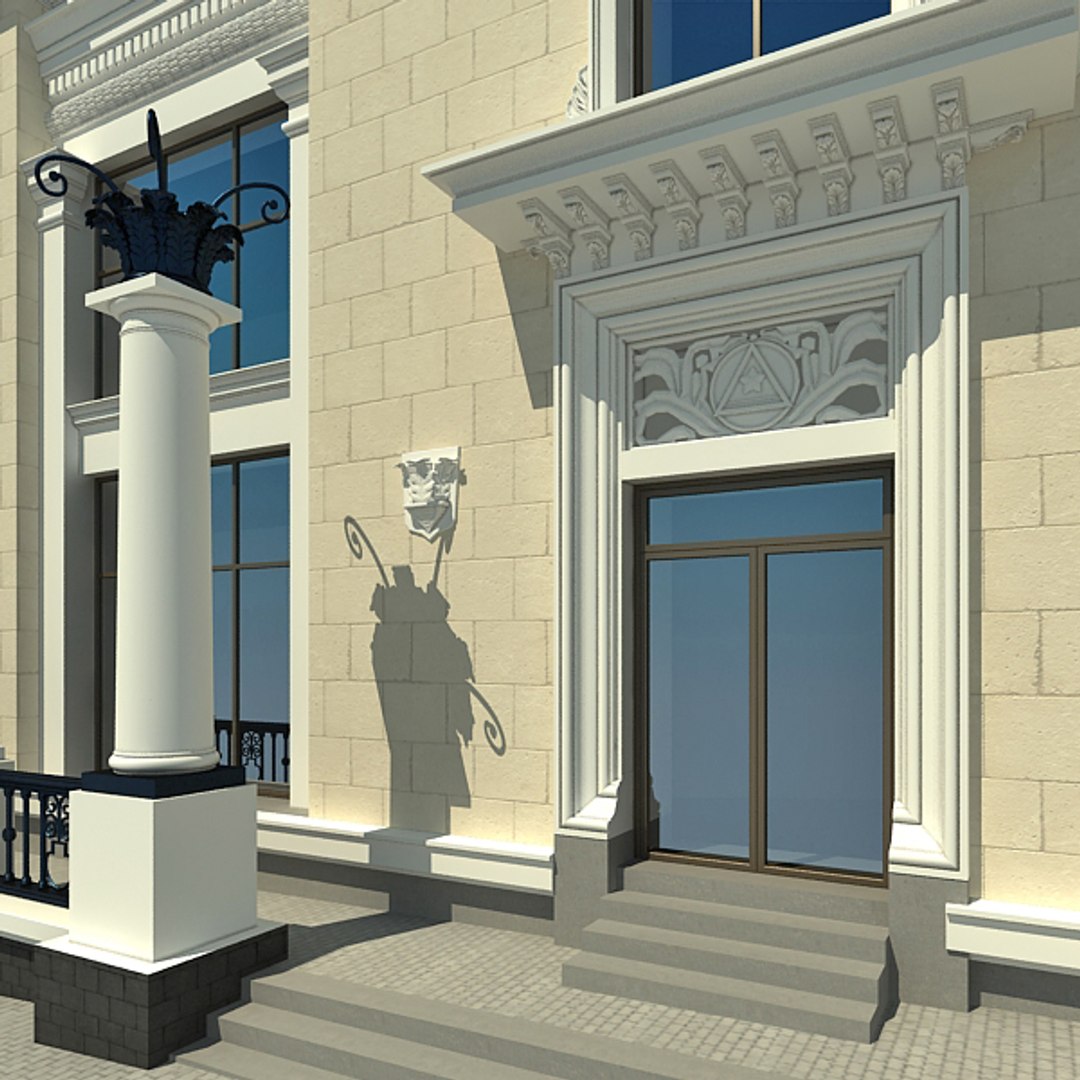 3d Building Classical Style Model