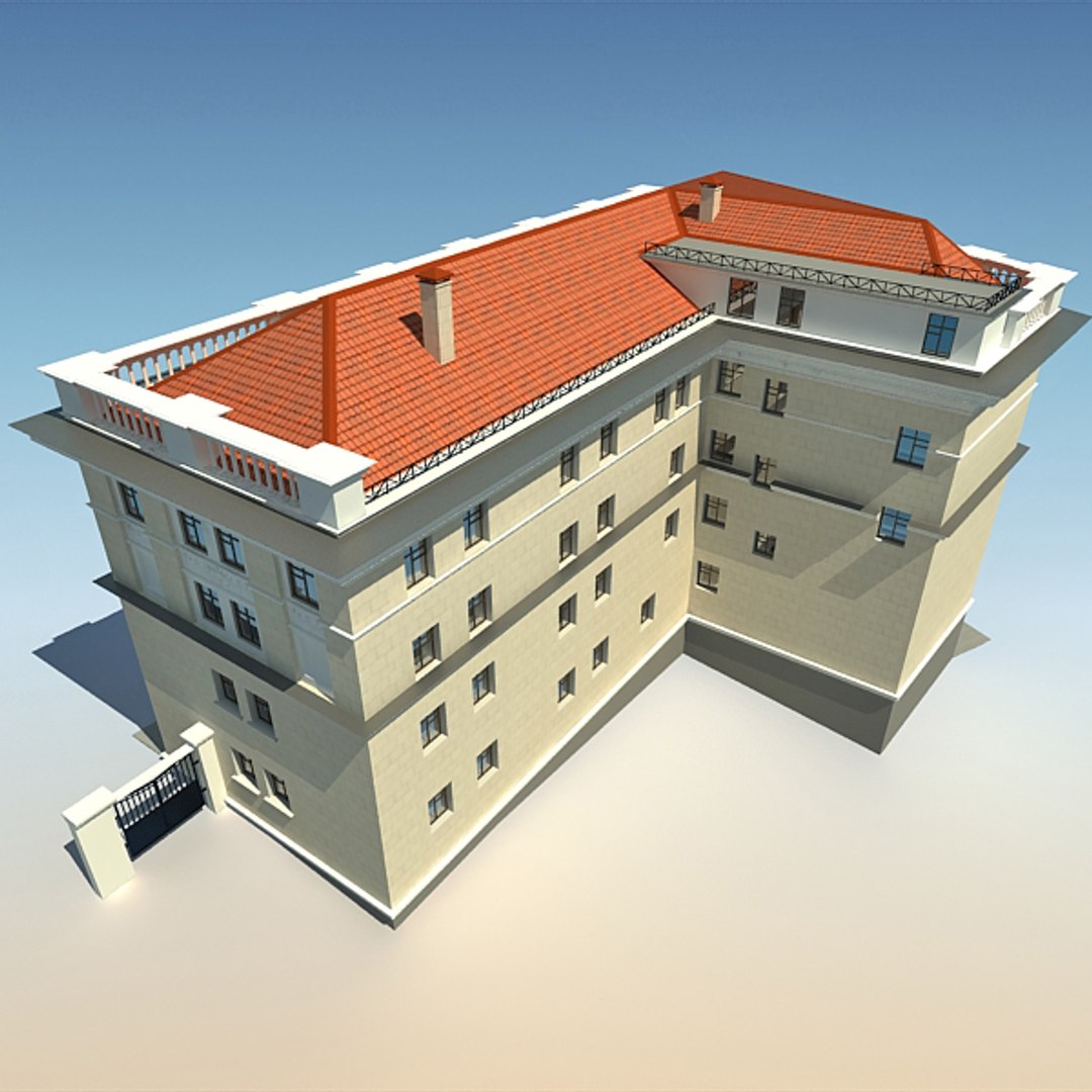 3d Building Classical Style Model