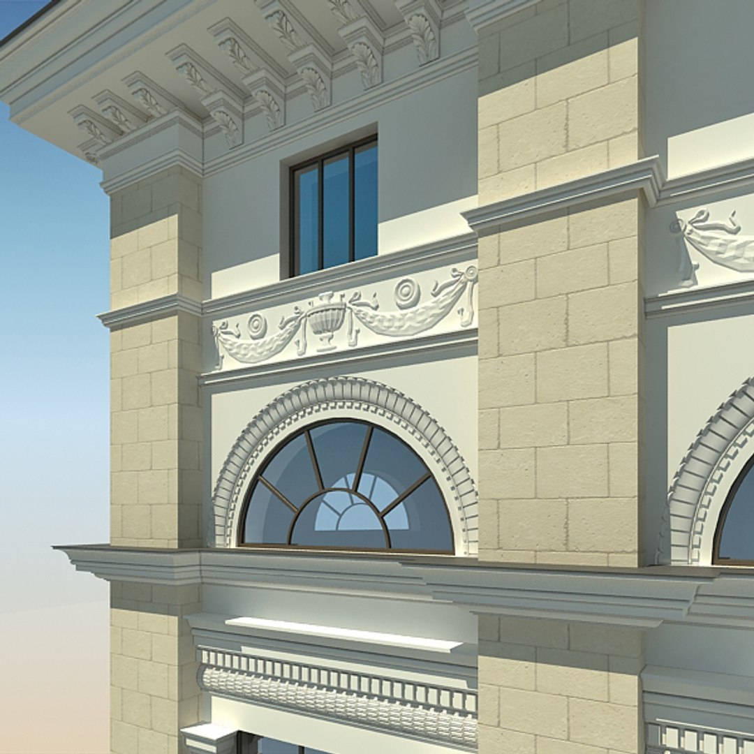 3d Building Classical Style Model