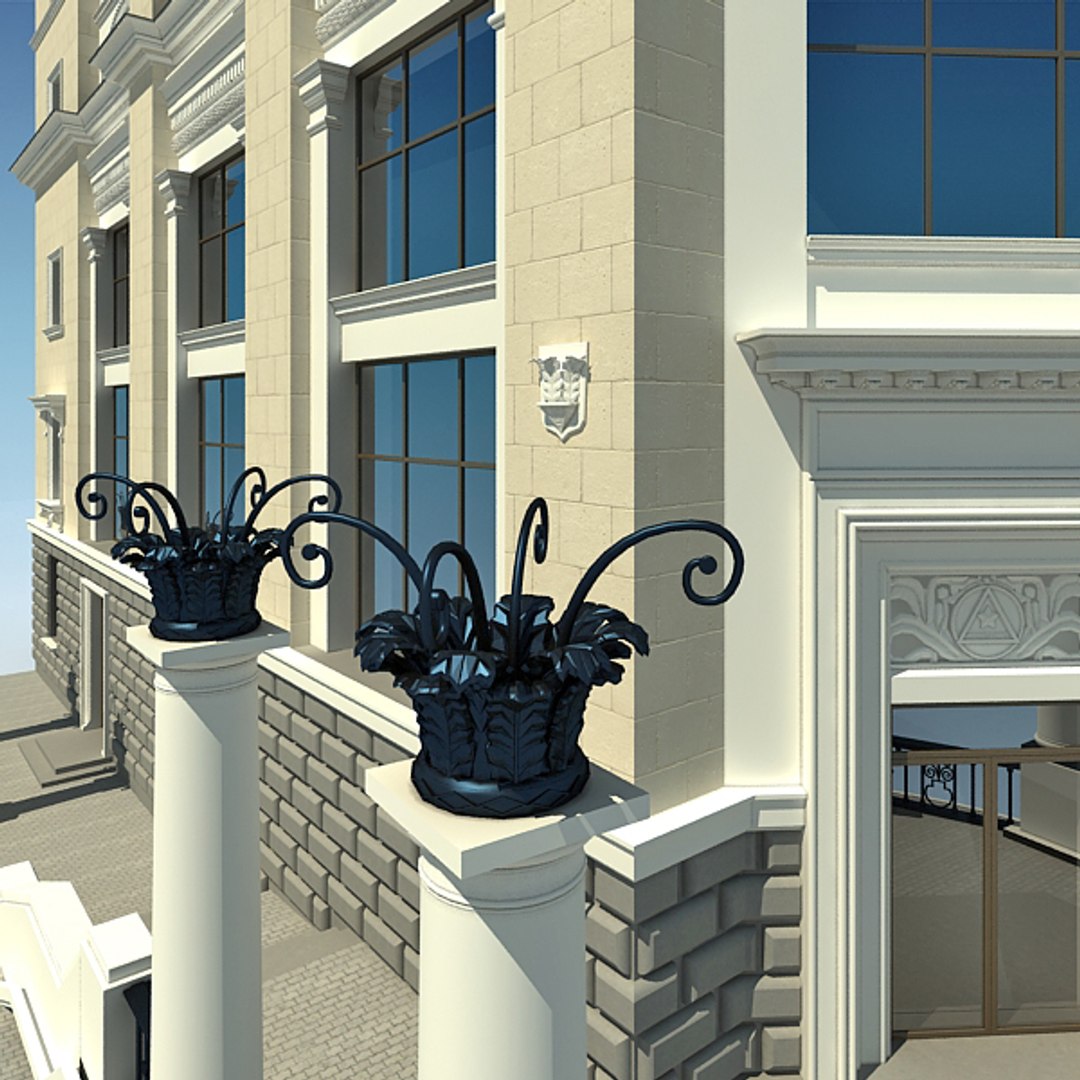 3d Building Classical Style Model