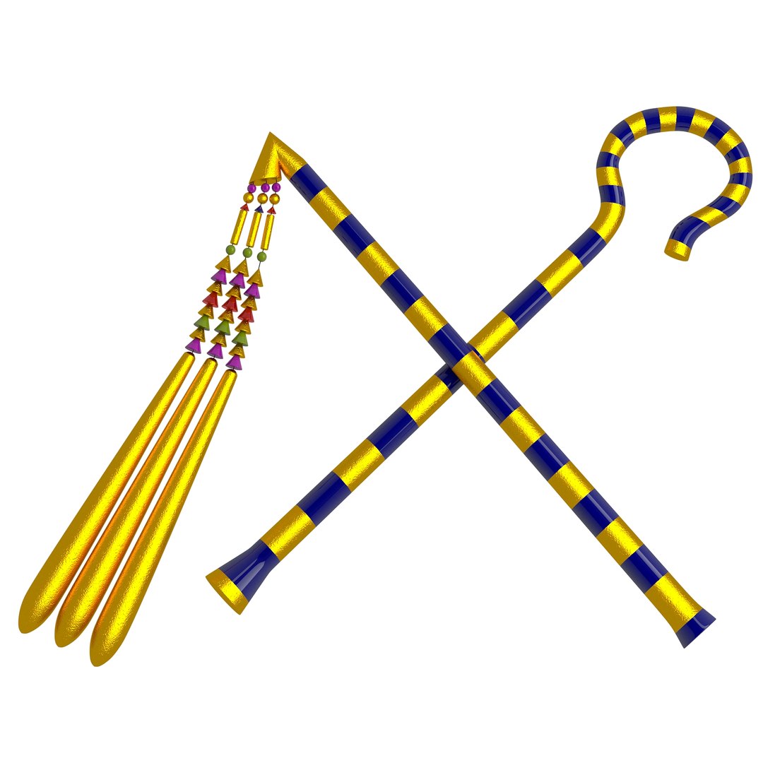 Egyptian Heka And Nekhakha Sceptres 3D - TurboSquid 2120933