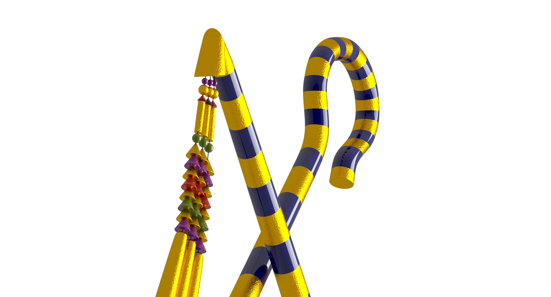 Egyptian Heka And Nekhakha Sceptres 3D - TurboSquid 2120933