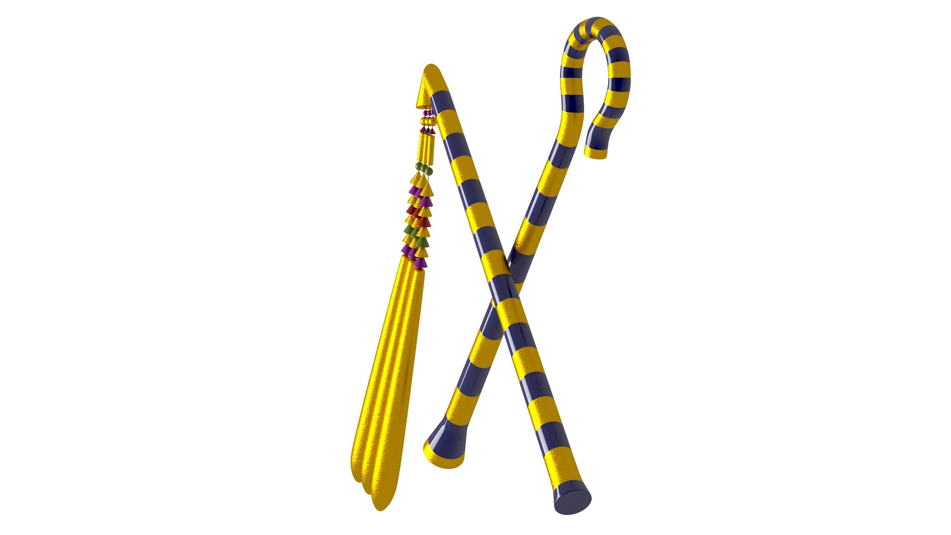 Egyptian Heka And Nekhakha Sceptres 3D - TurboSquid 2120933