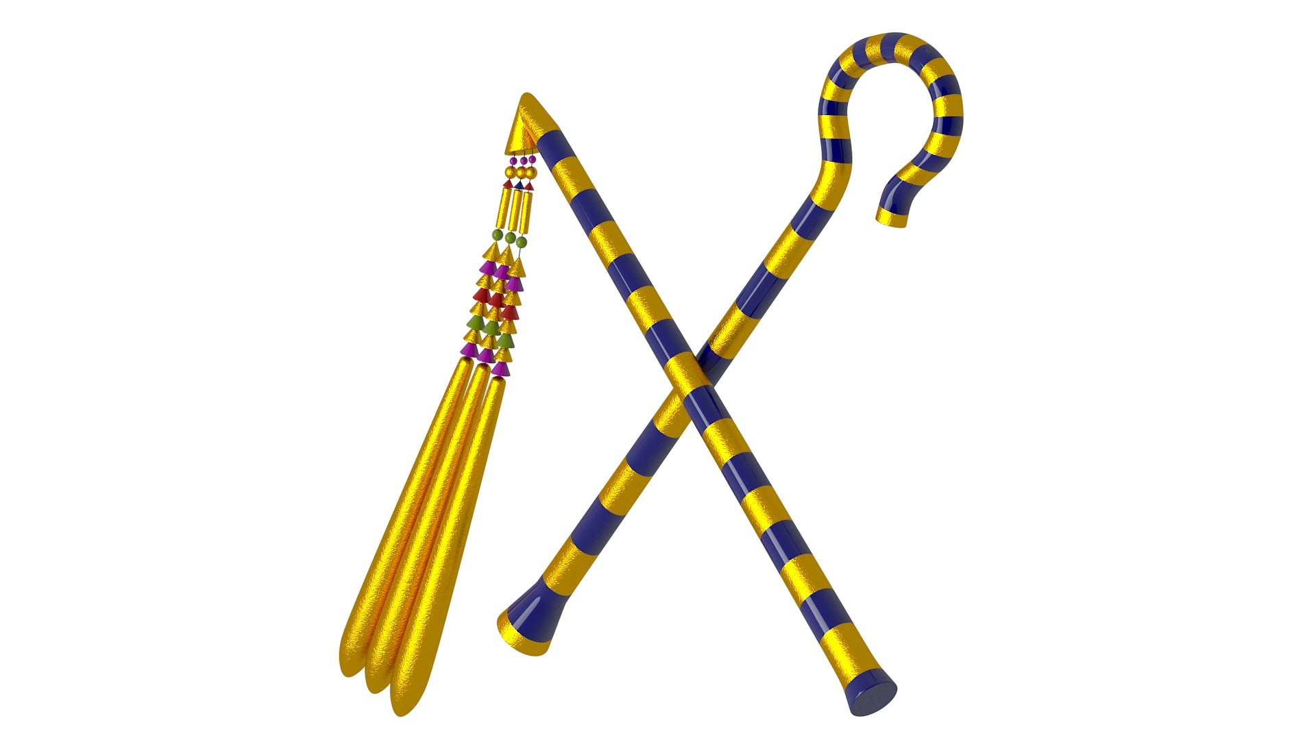 Egyptian Heka And Nekhakha Sceptres 3D - TurboSquid 2120933