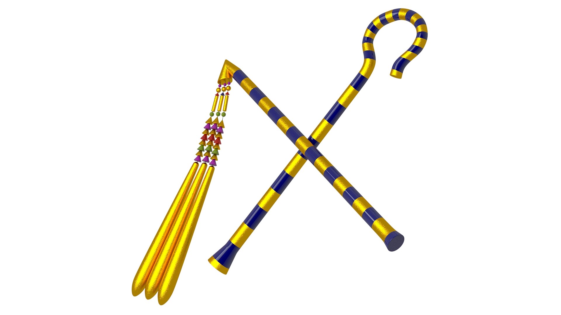 Egyptian Heka And Nekhakha Sceptres 3D - TurboSquid 2120933