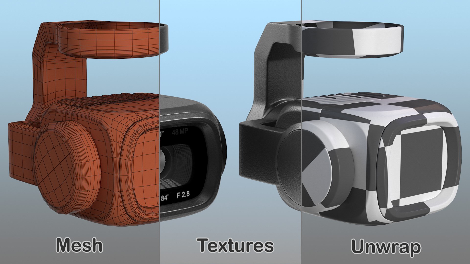 Camera 4k 3 Axis 3D Model - TurboSquid 1609053