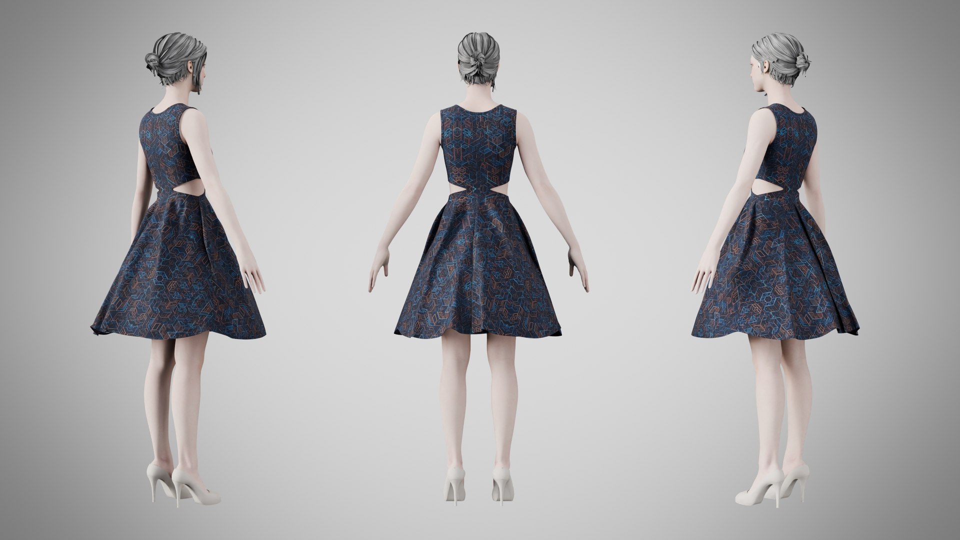3D Dress 33 Neon Circuit Blocks - TurboSquid 2501120