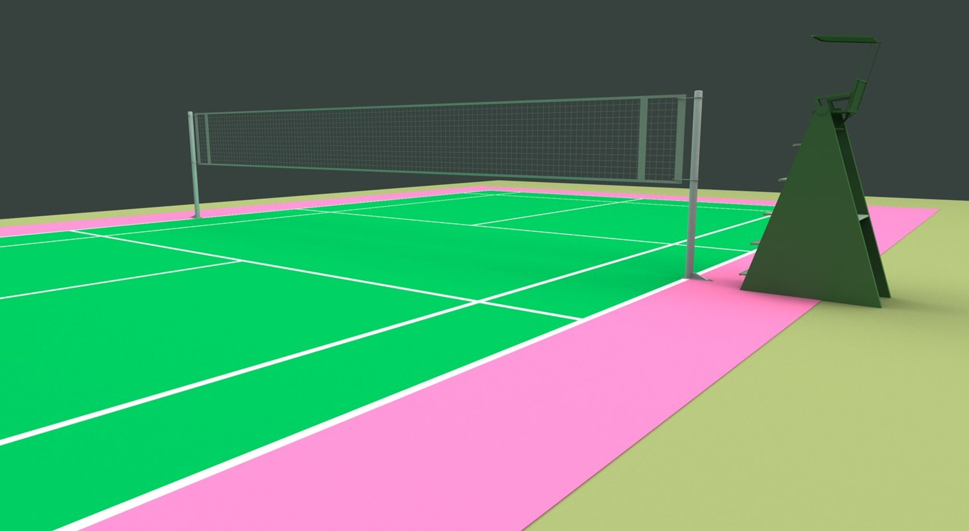 3d Badminton Court Model