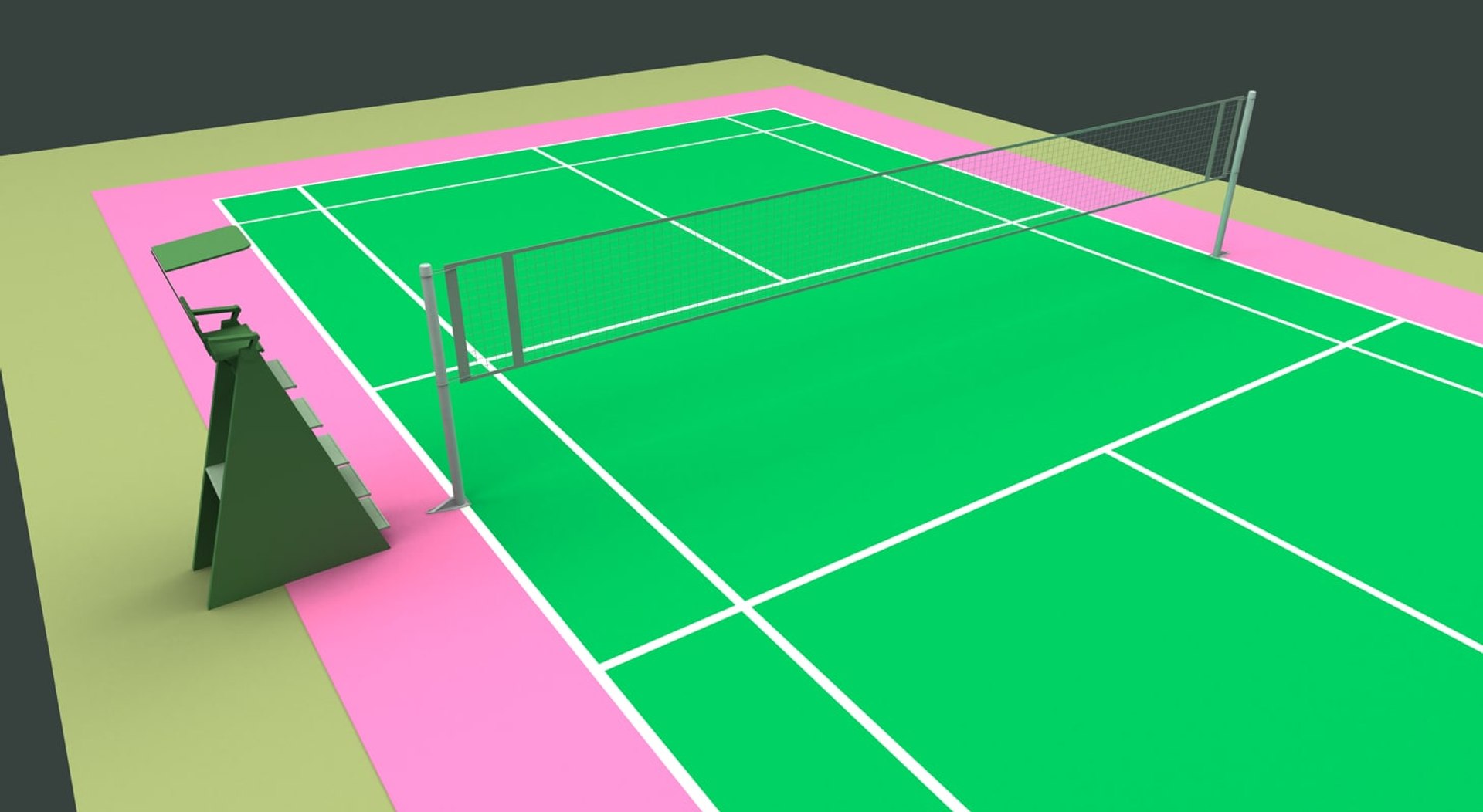 3d Badminton Court Model