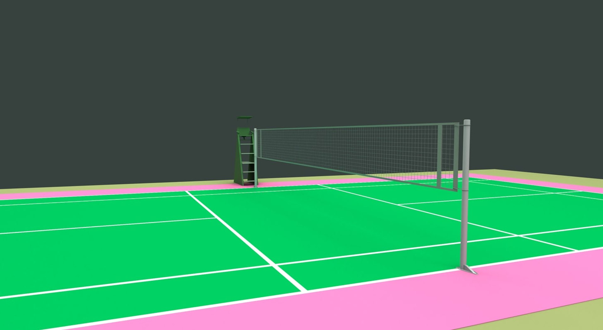 3d Badminton Court Model