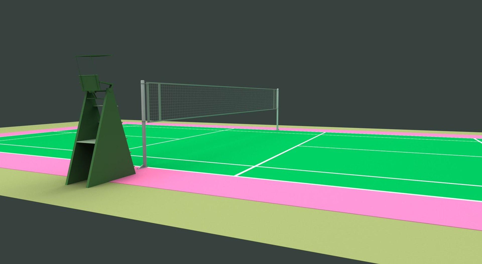 3d Badminton Court Model