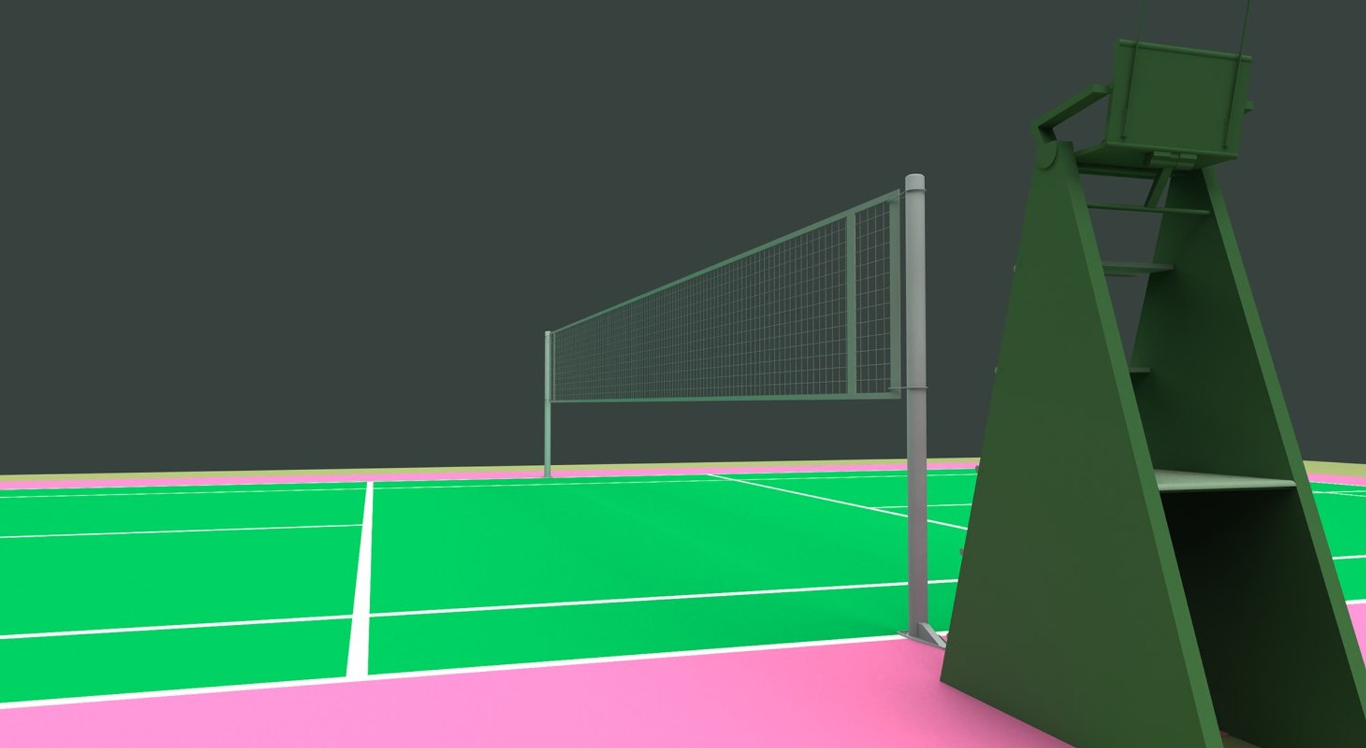 3d Badminton Court Model