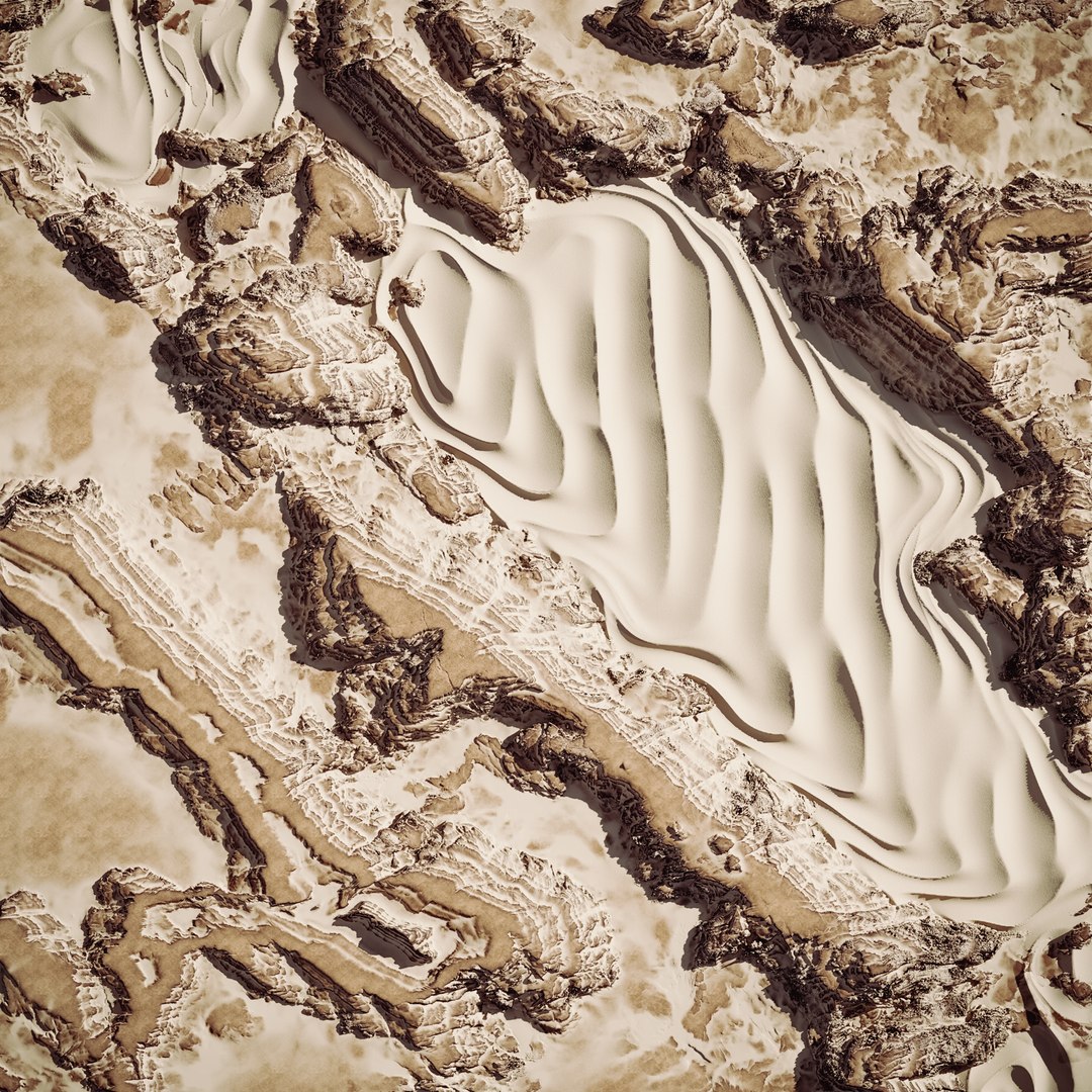 Desert Sand Dunes And Rocks Environment Landscape Terrain 3D Model 3D ...