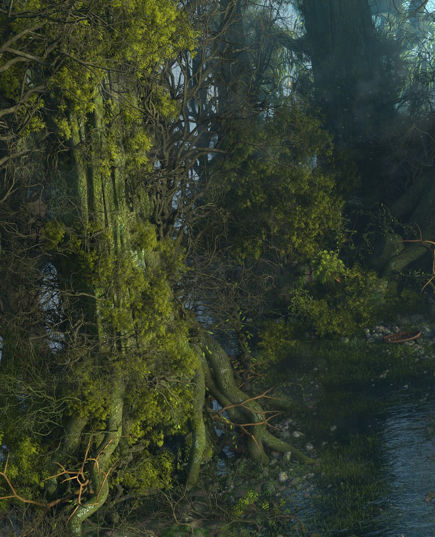 3D Model Fantasy Swamp Tree Cave - TurboSquid 2120168