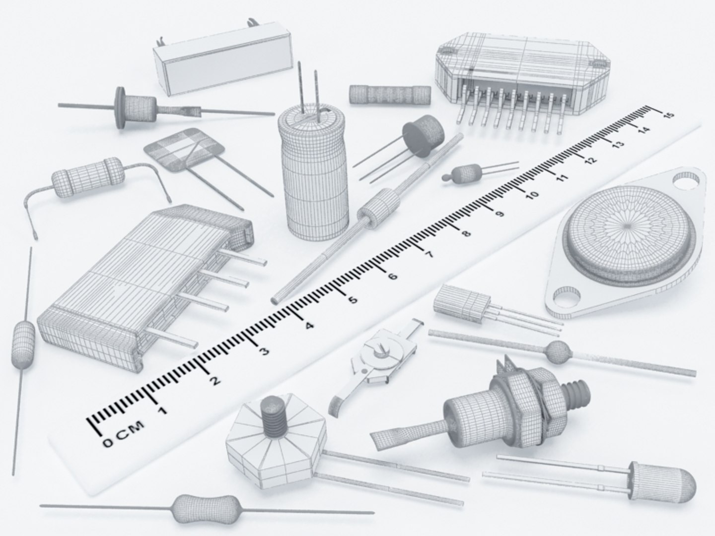3d Model Electronic Parts Vol 1