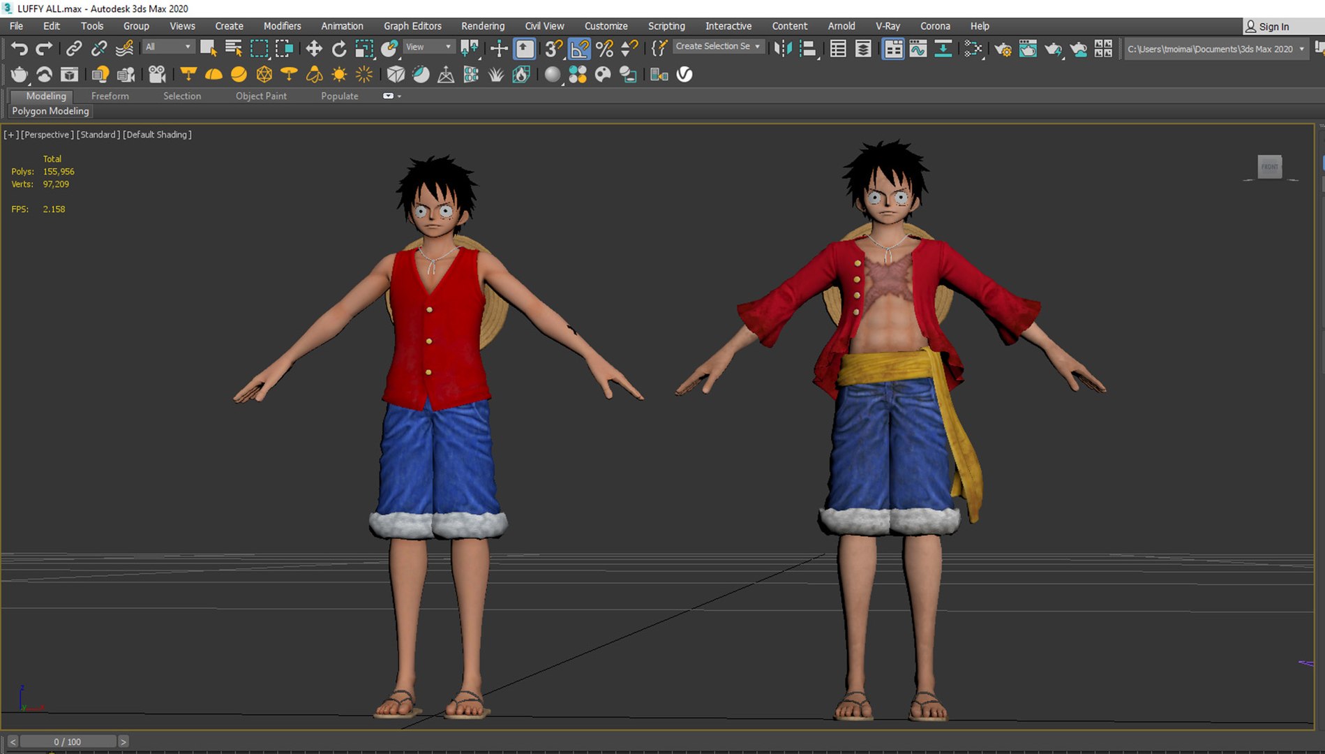 ONE PIECE - LUFFY 3D Model - TurboSquid 2357963