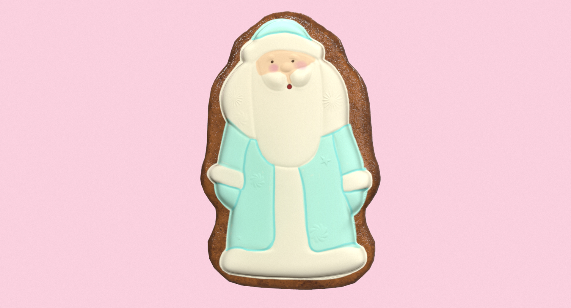 3D gingerbread santa cookie - TurboSquid 1393172