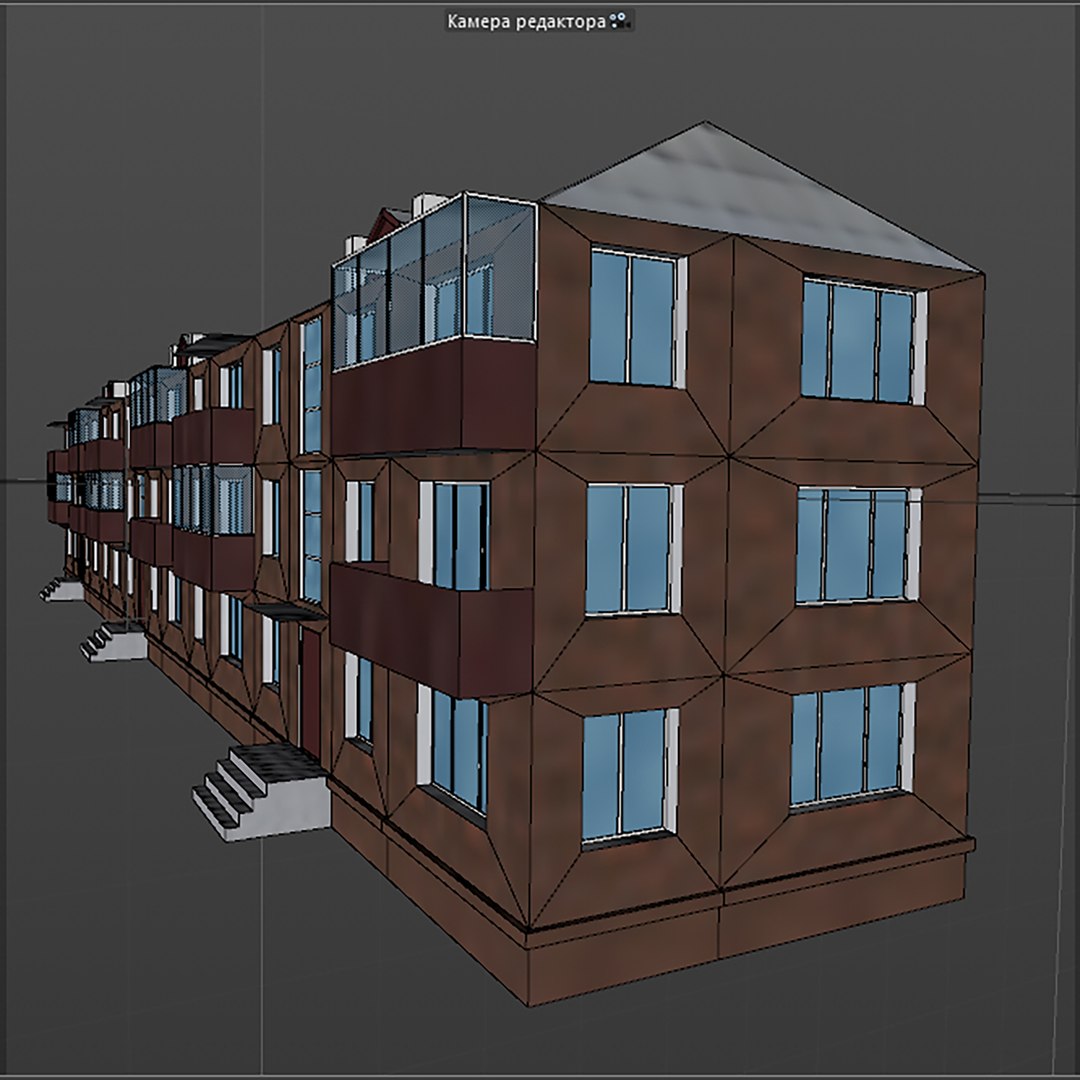 Brick 3-storey Apartment Building 3D Model - TurboSquid 1755229