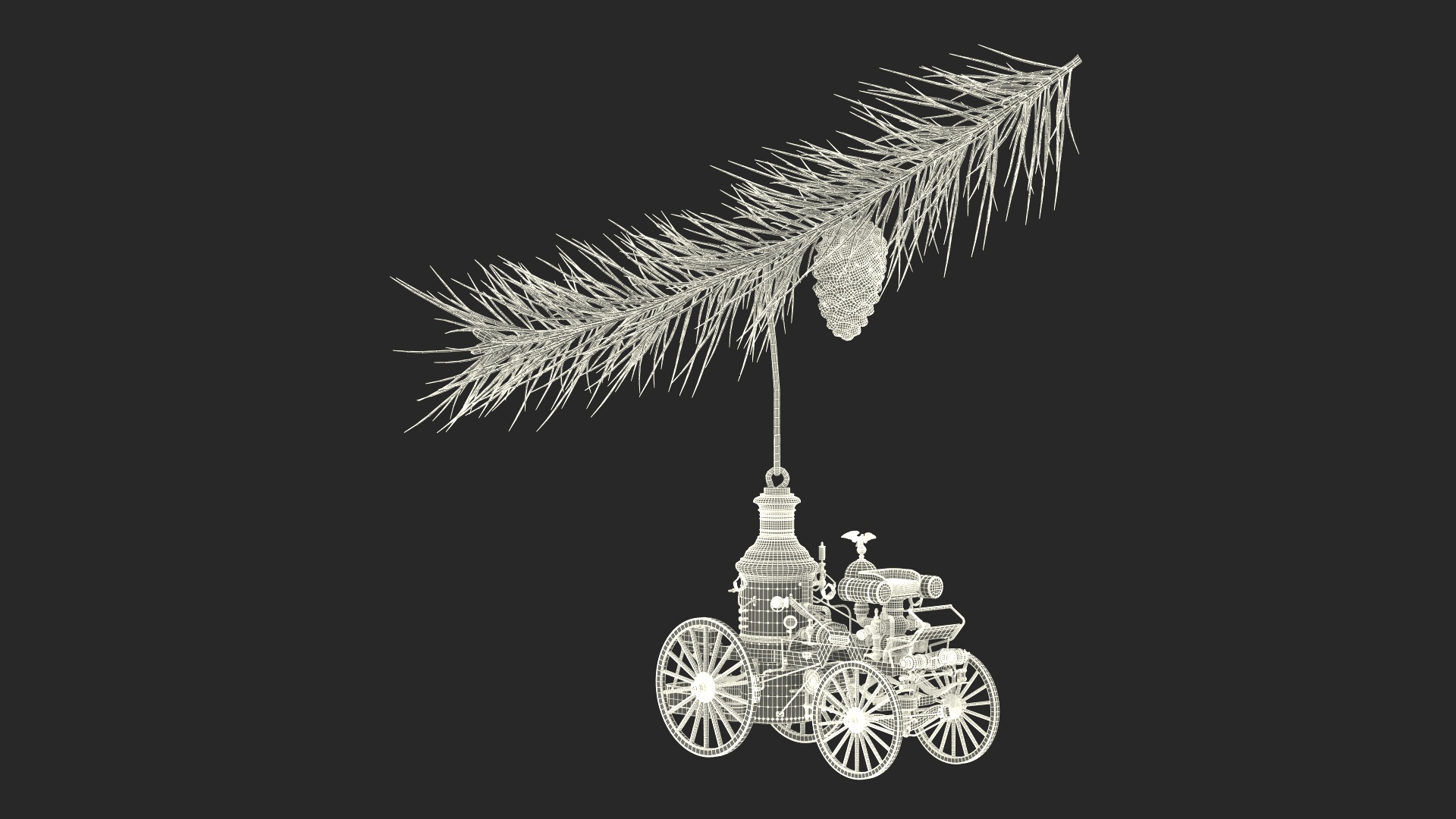 3D Toy Model Steam Fire Engine Christmas Branch - TurboSquid 2348897