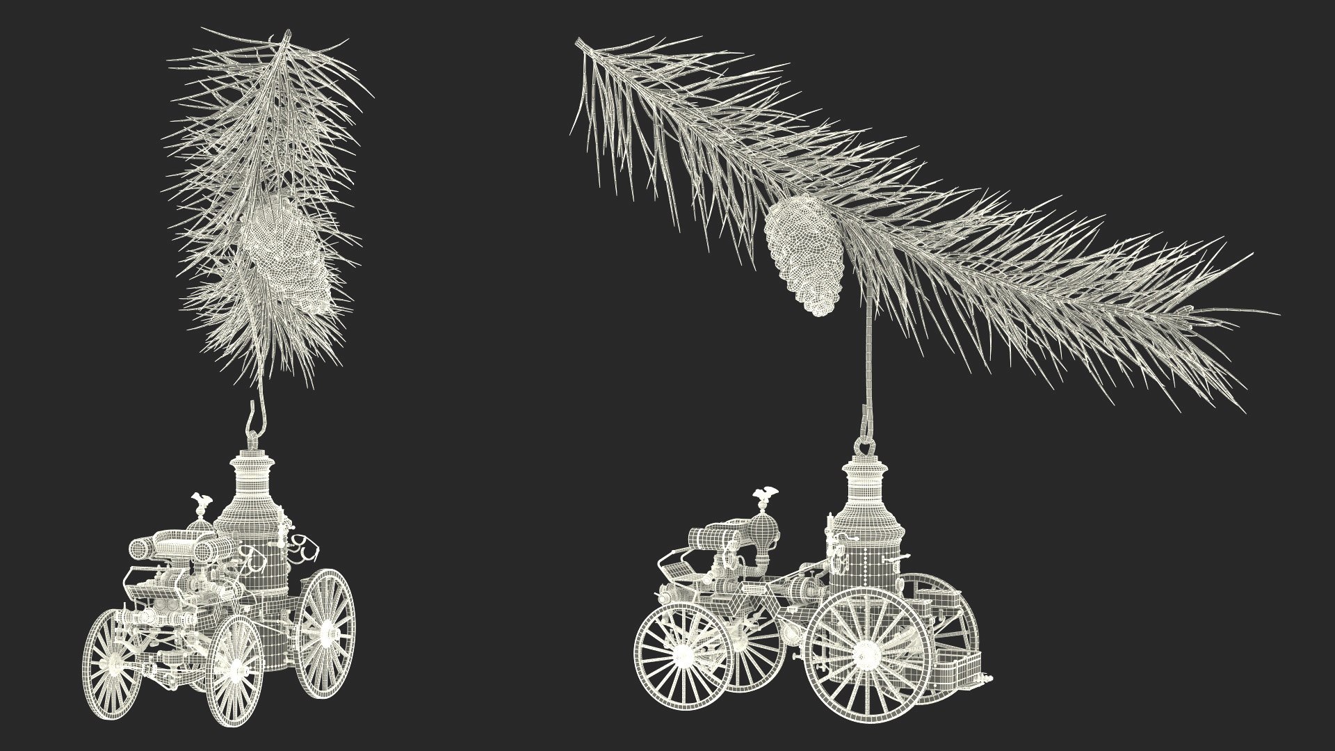 3D Toy Model Steam Fire Engine Christmas Branch - TurboSquid 2348897