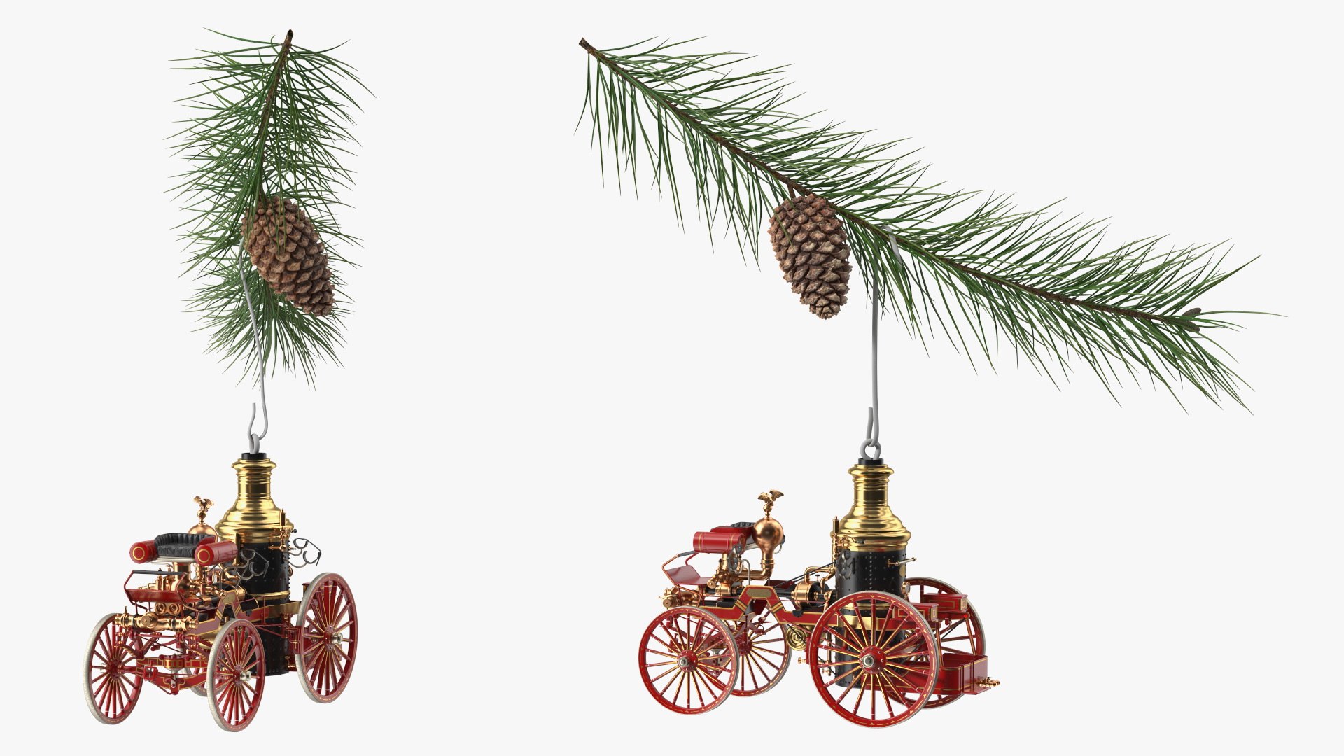 3D Toy Model Steam Fire Engine Christmas Branch - TurboSquid 2348897