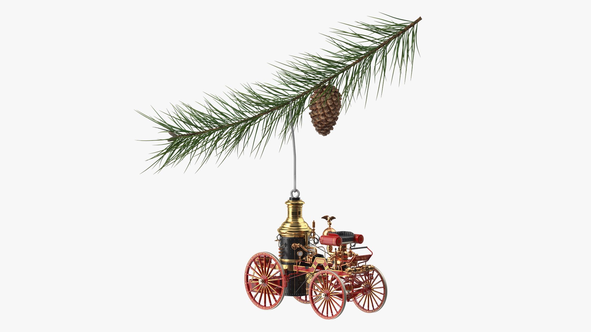 3D Toy Model Steam Fire Engine Christmas Branch - TurboSquid 2348897