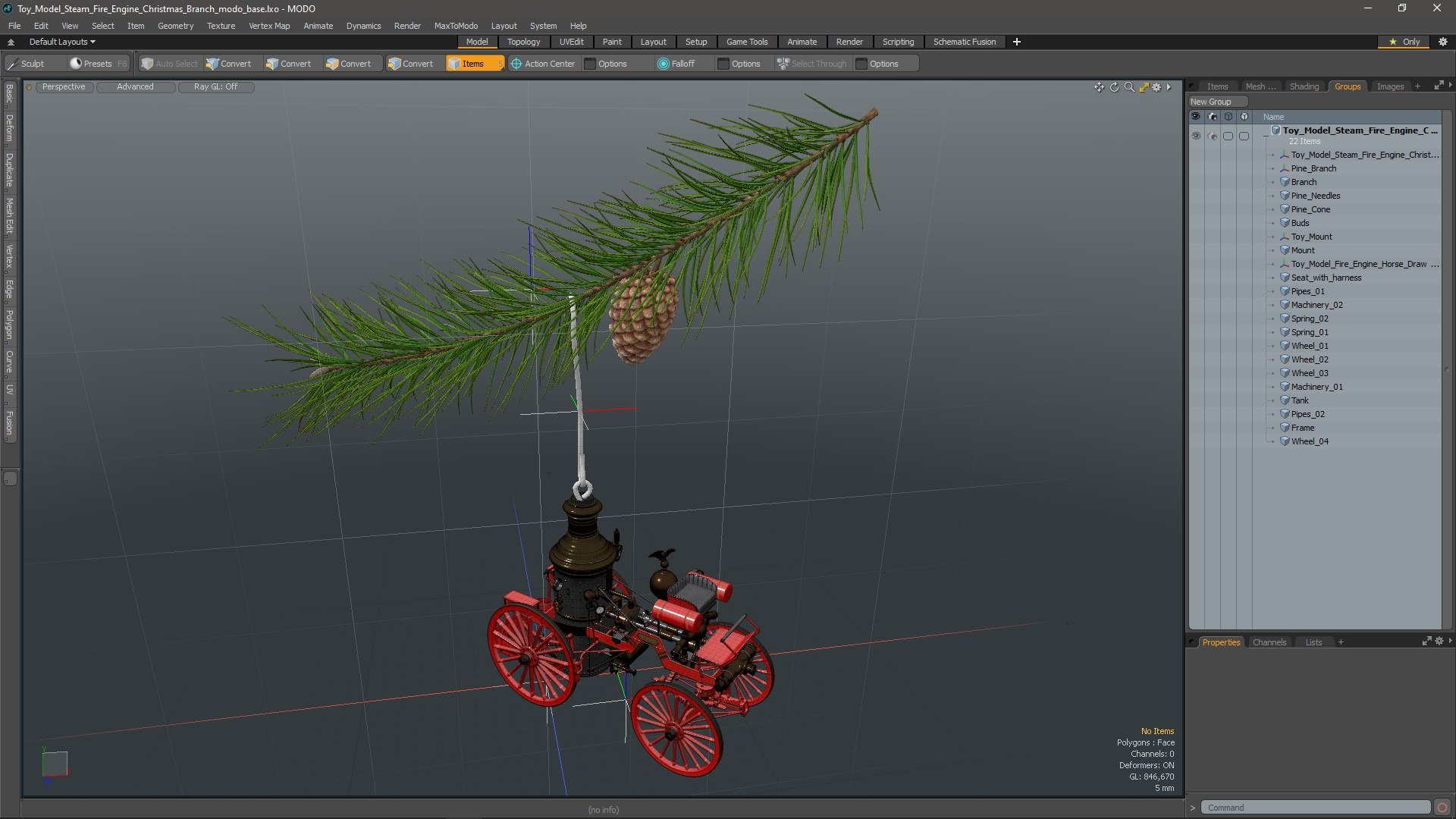 3D Toy Model Steam Fire Engine Christmas Branch - TurboSquid 2348897